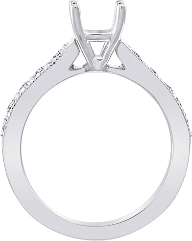 Pave Set Graduated Side Stone Setting with Milgrain Edge AZ 69